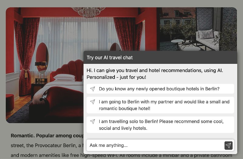 Traveltalk: Hotel and travel advice using AI